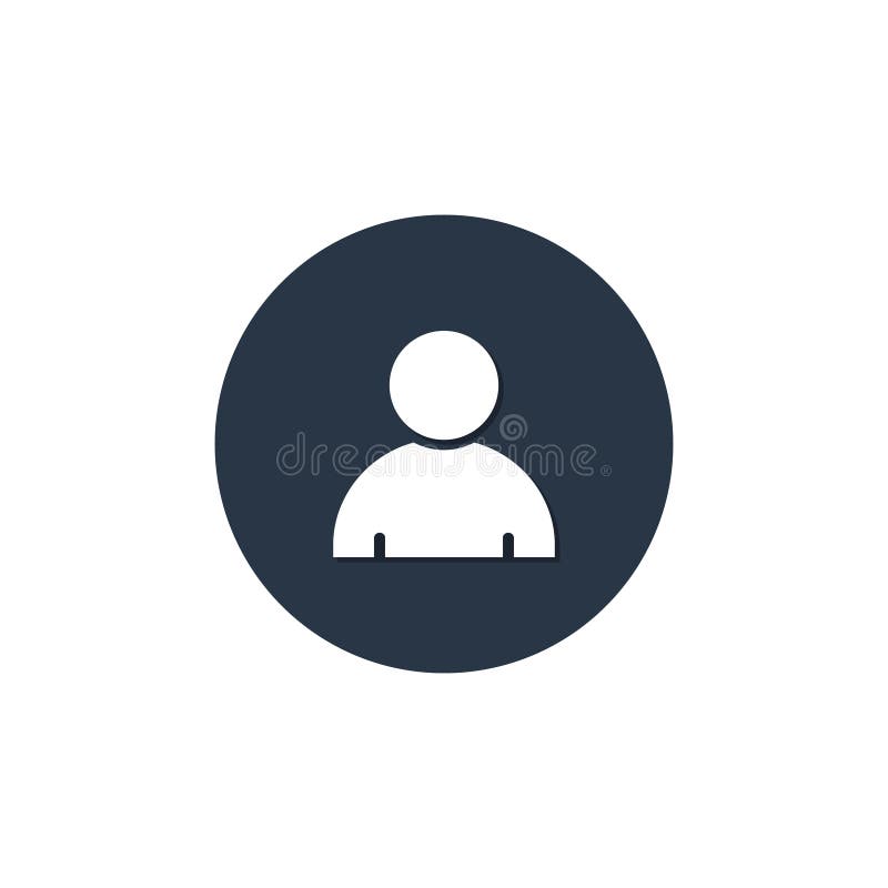 User Person Vector Icon Logo, Simple Man Symbol Isolated on Round Stock ...
