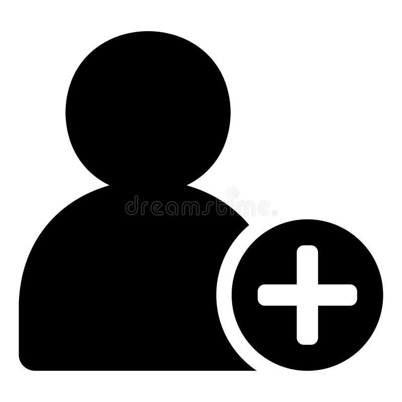User Plus Icon stock vector. Illustration of person - 198910947