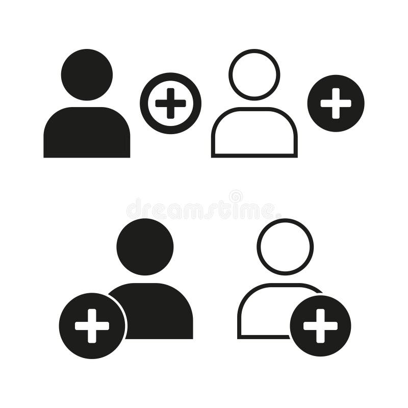 User with Plus. Profile Addition Icon. Member Joining Symbol. Personal ...