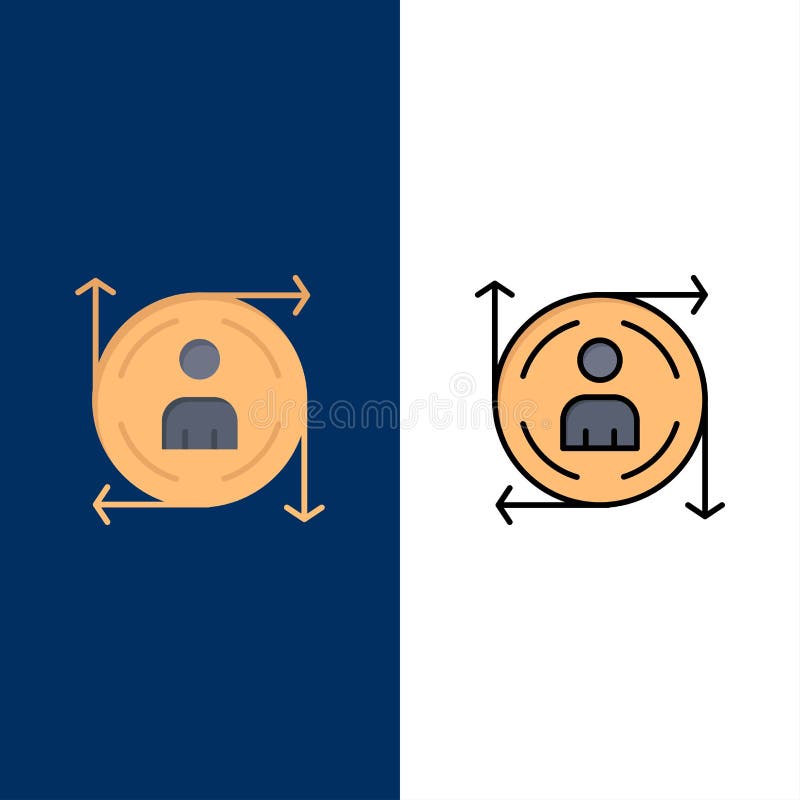 User, Predication, Arrow, Path Icons. Flat and Line Filled Icon Set ...