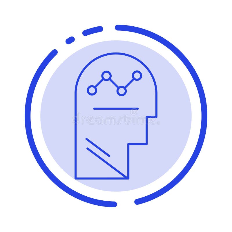 User, Process, Success, Man, Thinking Blue Dotted Line Line Icon Stock ...