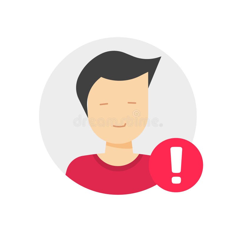 User Profile Caution or Important Notice Identification Vector Icon ...