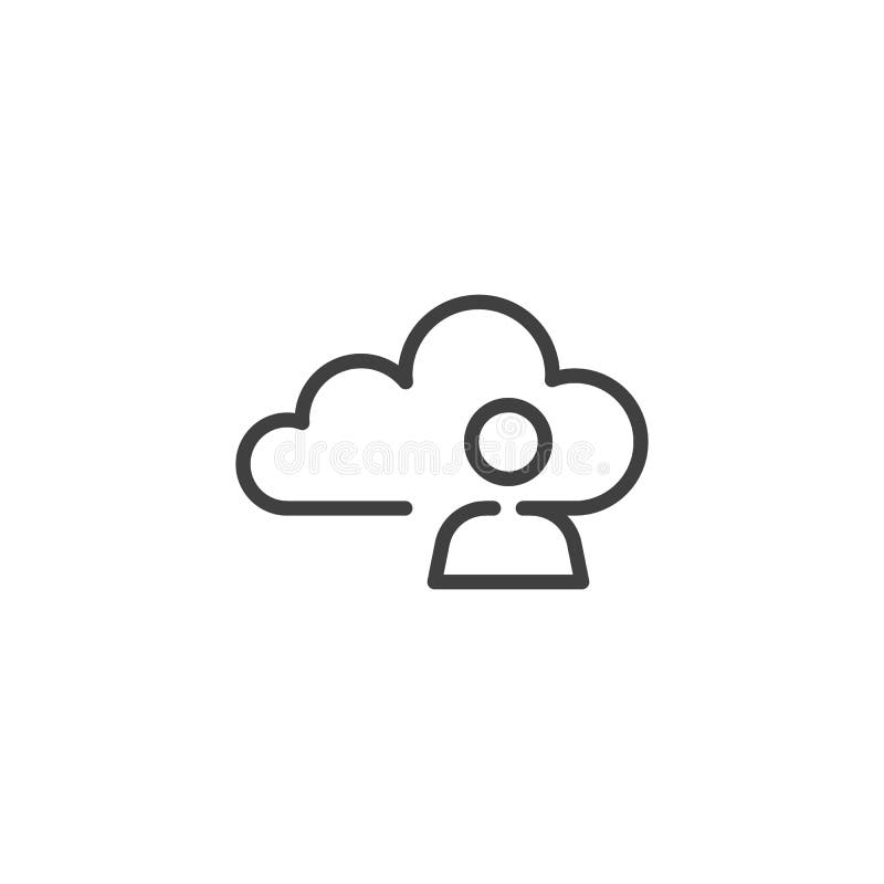 User Profile Cloud Line Icon Stock Illustration - Illustration of ...