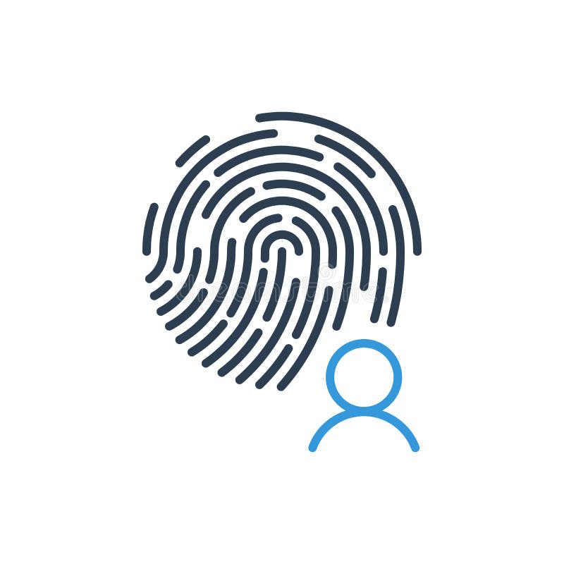 User Profile and Fingerprint Icon Vector Isolated on White Background ...