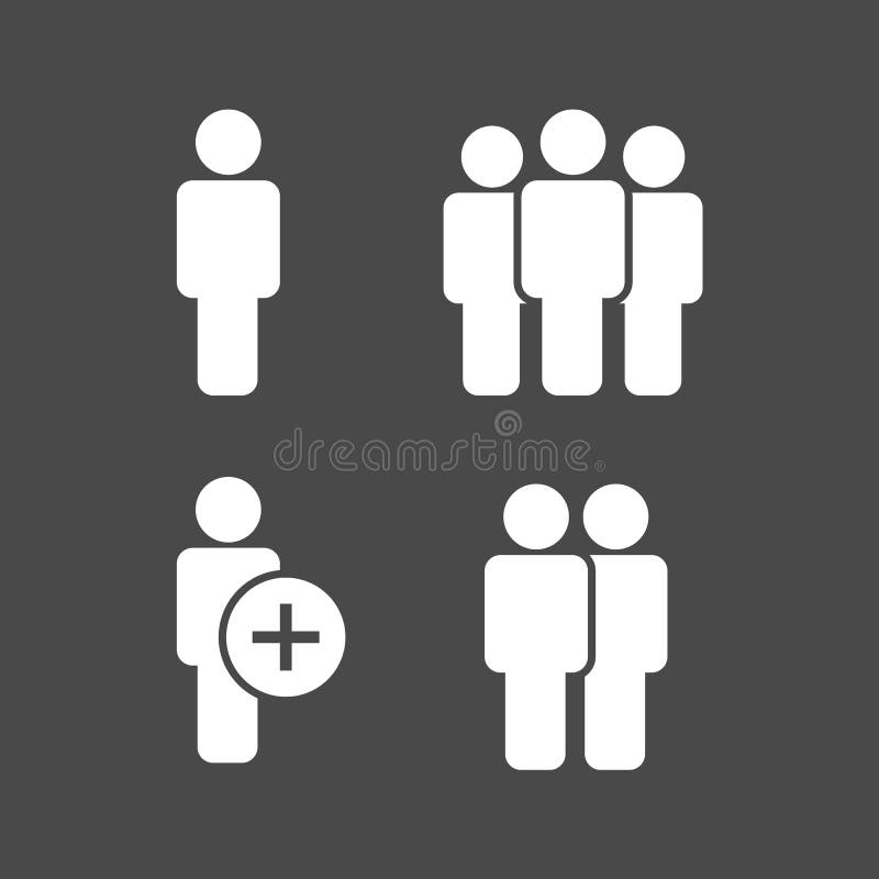 User Profile Group Set Icon Symbol. Team Illustration Stock Vector ...