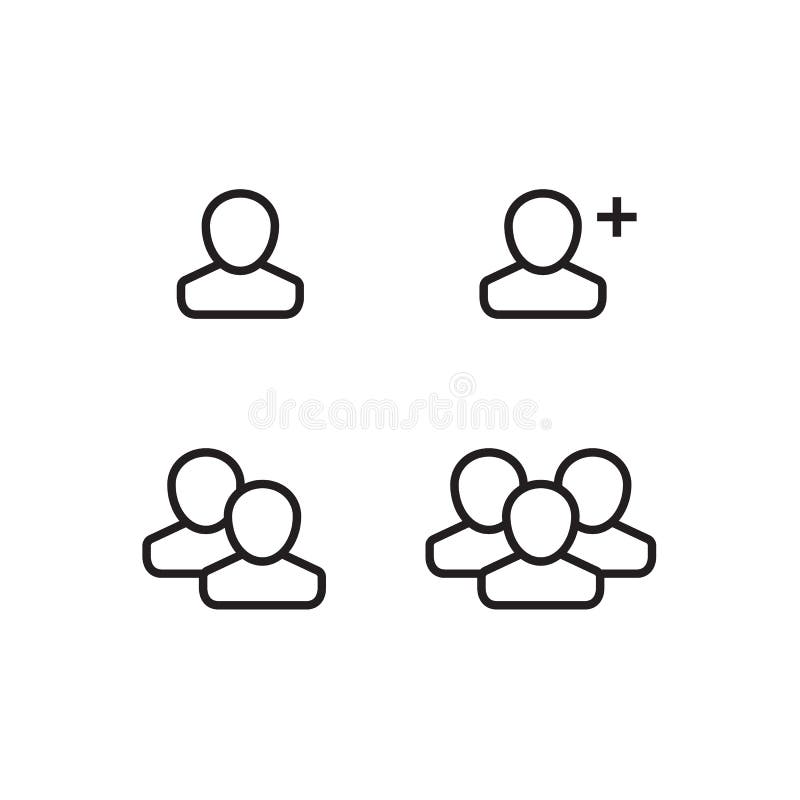User Profile Group Set Icon Symbol. Vector Illustration Stock ...