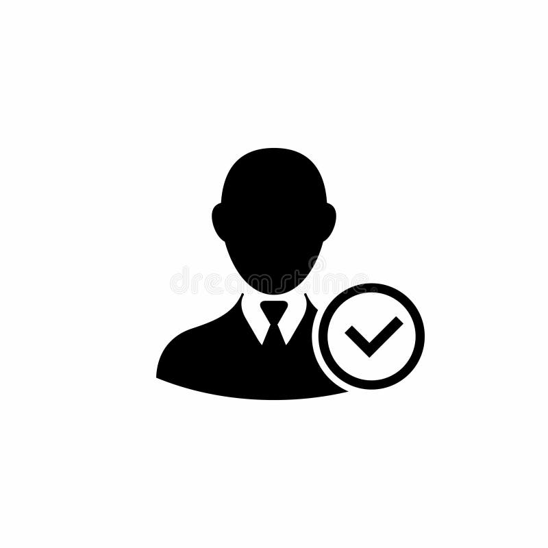 User Profile Icon with Check Mark Sign. Vector Flat Illustration Stock ...