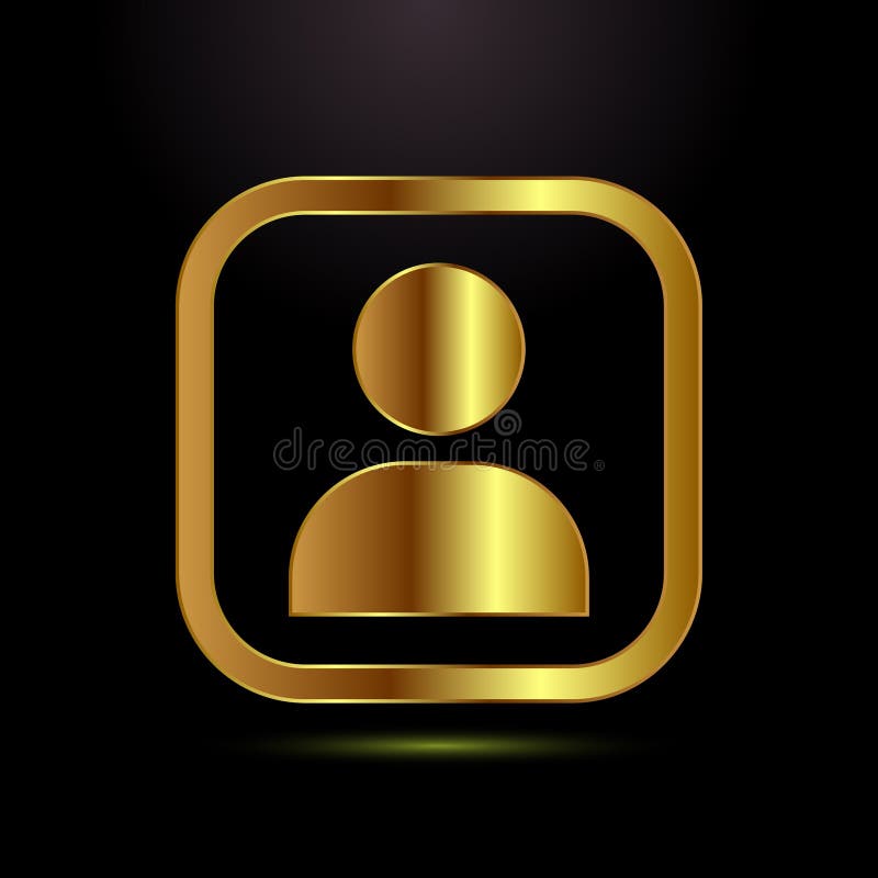 User Profile Icon Design Illustration, User Profile Avatar, Gold Color ...