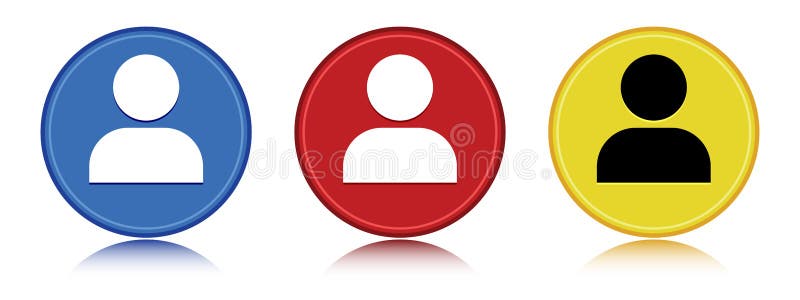 User Profile Icon Futuristic Blue Round Button Vector Illustration ...