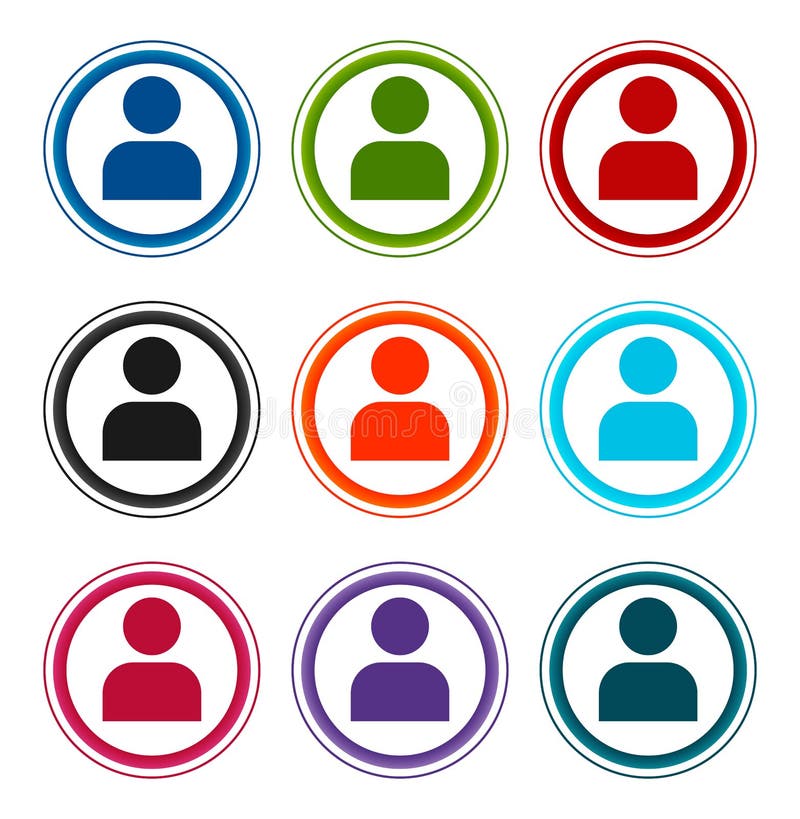 Set of profile buttons stock vector. Illustration of highlight - 41171779