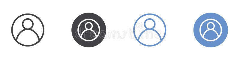 User Profile Icon Flat Set in Black and White Color Stock Vector ...