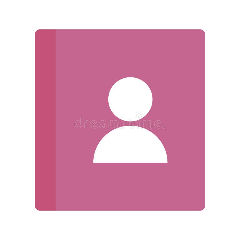User Profile Icon. Pink Contact Book. Simple Vector Illustration ...