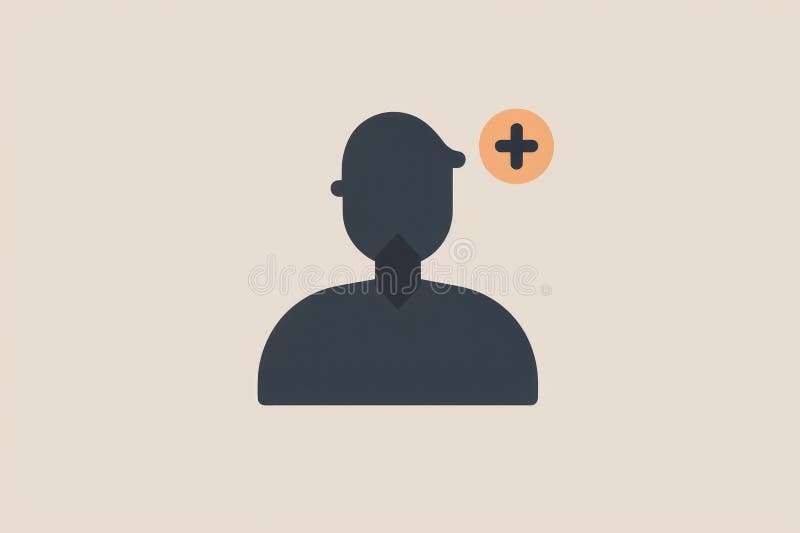 User Profile Icon with Plus Sign Minimalist Design for Social Media ...