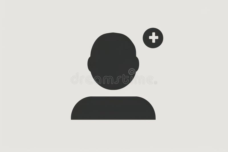 User Profile Icon with Plus Sign Minimalist Design for Social Media ...