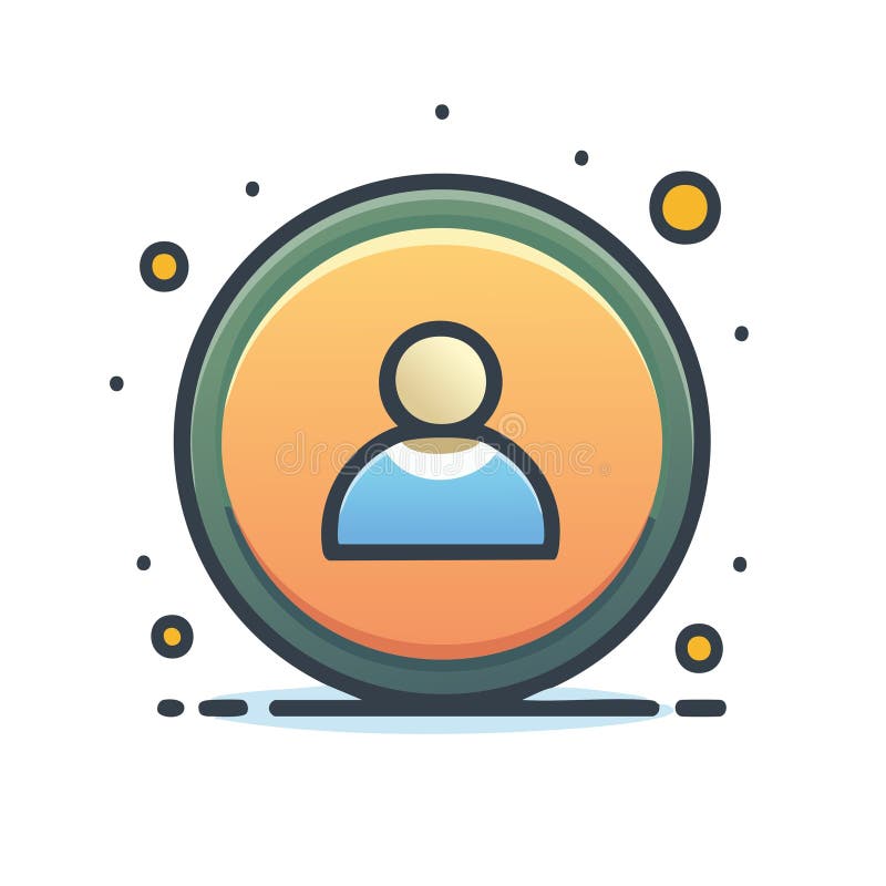 User Profile Icon Round Modern Shape Person Silhouette Vector Stock ...