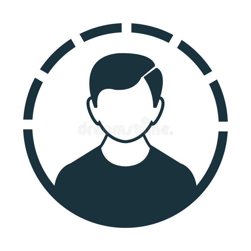 User Profile Icon Showing Person Inside Dashed Circle Stock ...