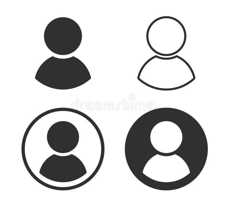 User Profile Login or Access Authentication Icon Button Set. People ...