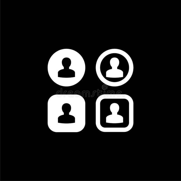 User Profile Login or Access Authentication Icon Isolated on Dark ...