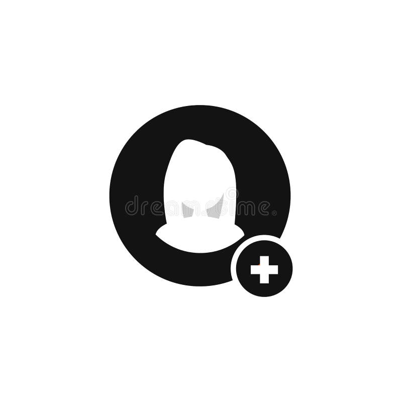 User Profile Sign Web Icon with Plus Glyph. Vector Illustration Design ...