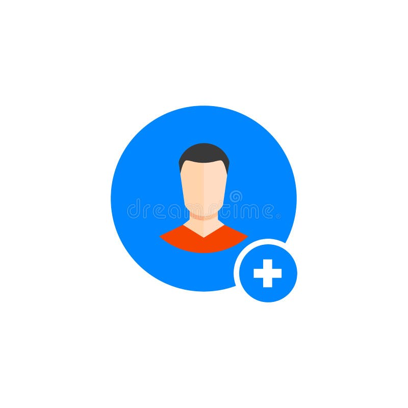 User Profile Sign Web Icon with Plus Glyph. Vector Illustration Design ...