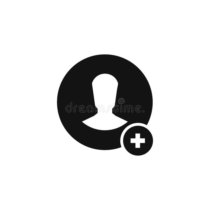 User Profile Sign Web Icon with Plus Glyph. Vector Illustration Design ...