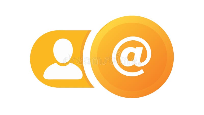 User Profile with at Symbol for Email and Contact, Vector Design ...