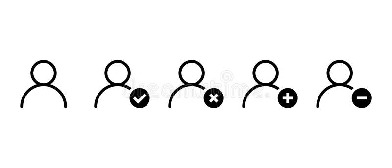 User Profile Vector Icons Set. Avatar, Account Verification Symbol ...