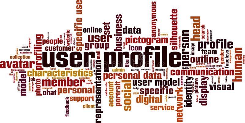 User profile word cloud stock vector. Illustration of specific - 172615554