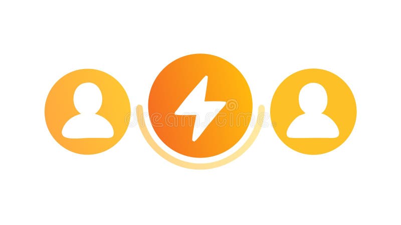 User Profiles with Lightning Bolt for Energy and Power, Vector Design ...