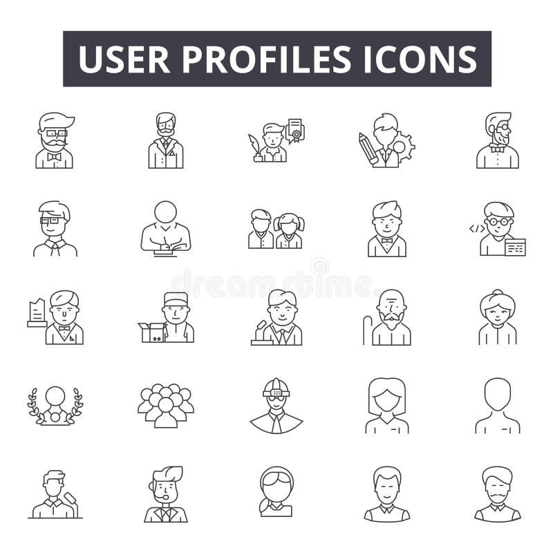 User Profiles Line Icons for Web and Mobile Design. Editable Stroke ...