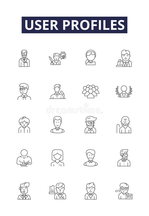 User Profiles Line Vector Icons and Signs. Social, People, Person ... User Profiles Line Vector Icons and Signs. Social, People, Person ...