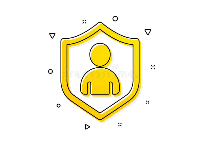 User Protection Line Icon. Male Profile Sign. Vector Stock Vector ...