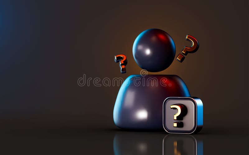 User Confused Thinking Question Mark Symbol Background 3d Render ...