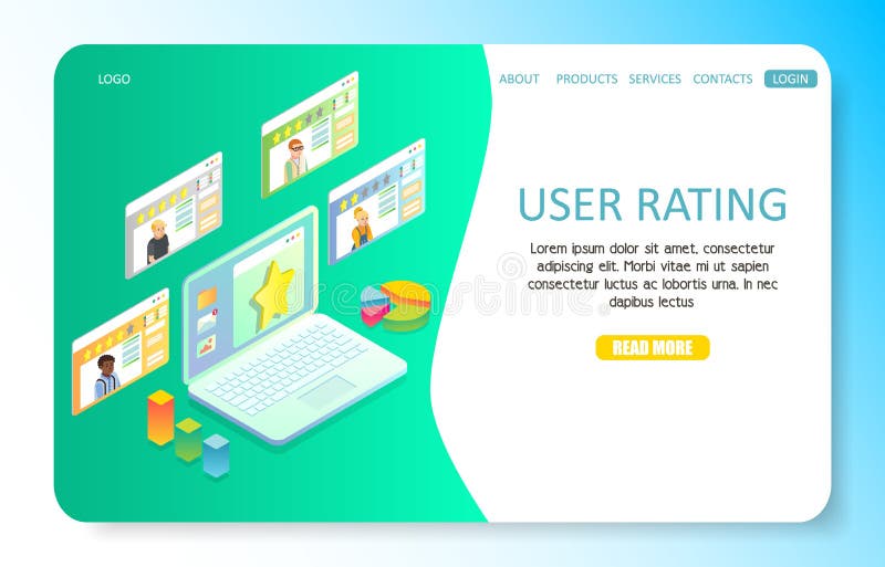 User Rating Landing Page Website Vector Template Stock Vector ...