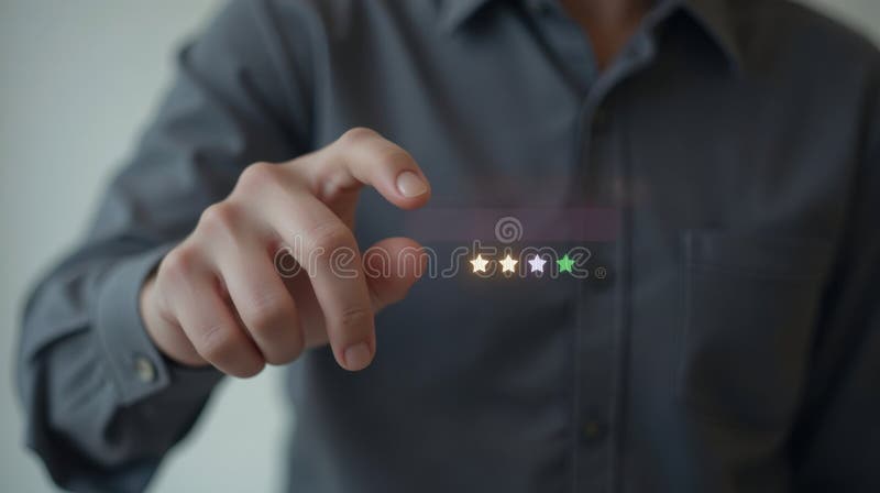 User Rating Scale Interaction Digital Display Screen View Colorful ...