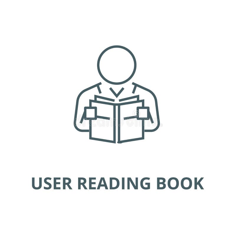 User Reading Book Vector Line Icon, Linear Concept, Outline Sign ... User Reading Book Vector Line Icon, Linear Concept, Outline Sign ...