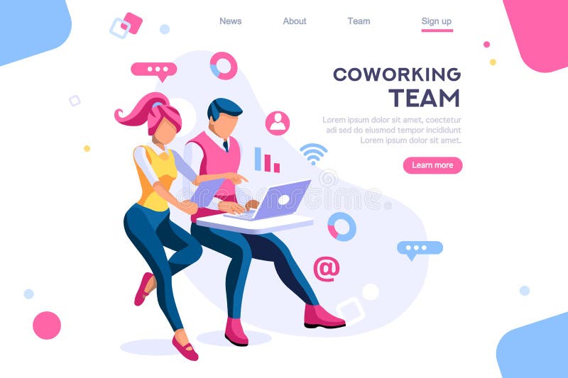 User Reading Display Data Device Isometric Stock Vector - Illustration ...