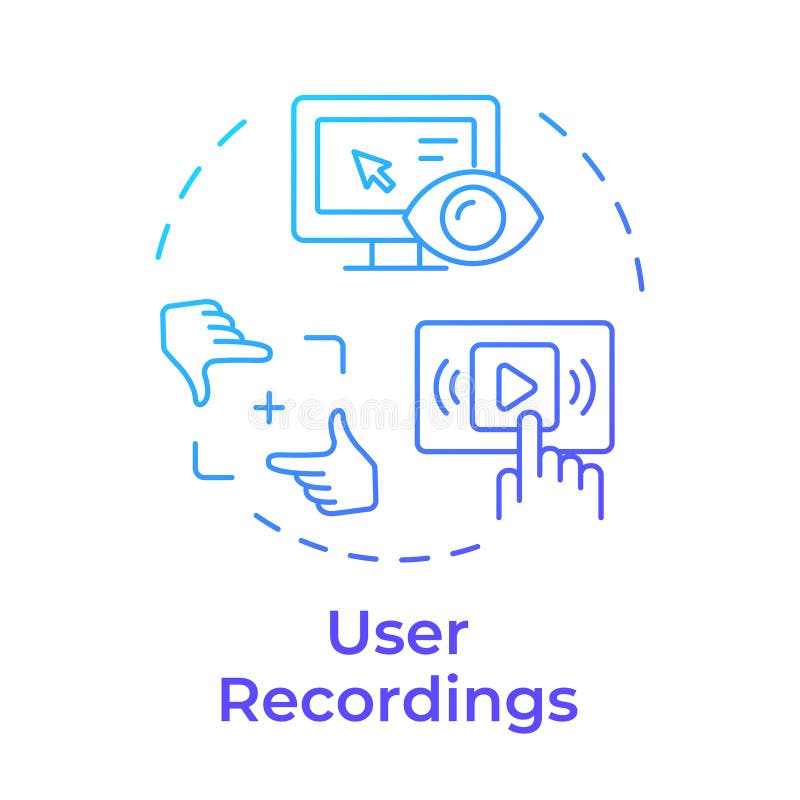 User Recordings Blue Gradient Concept Icon Stock Vector - Illustration ...