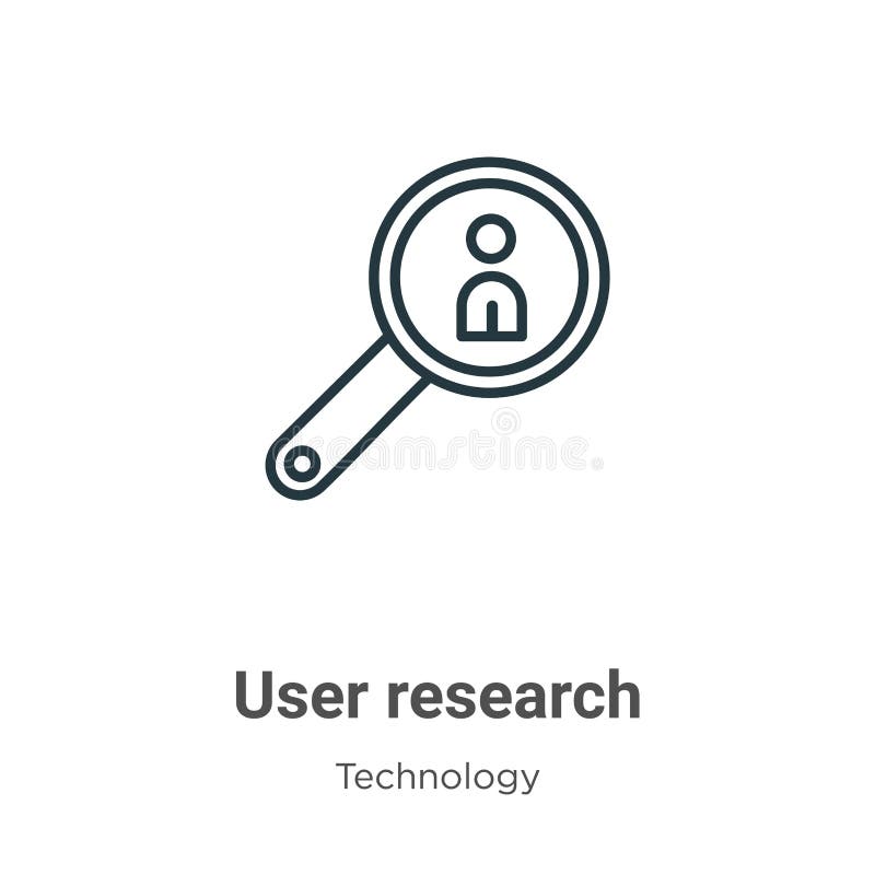 User Research Outline Vector Icon. Thin Line Black User Research Icon ...