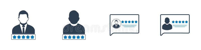 User Review, Feedback Icon Set. Editable Flat Vector Stock Vector ...