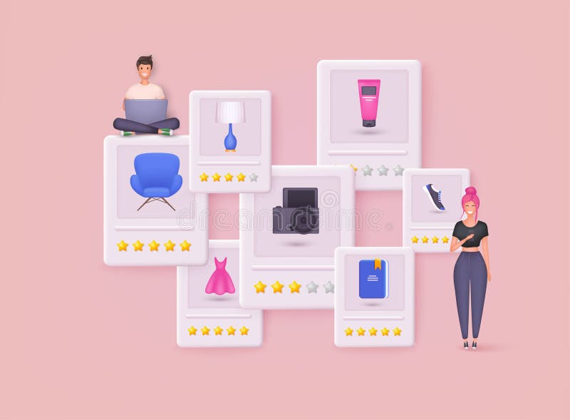 User Reviews and Feedback Icon in Flat Style. Product Rating Vector ...