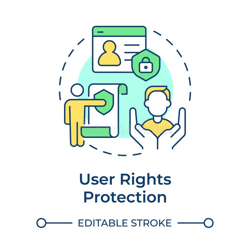 User Rights Protection Multi Color Concept Icon Stock Vector ...