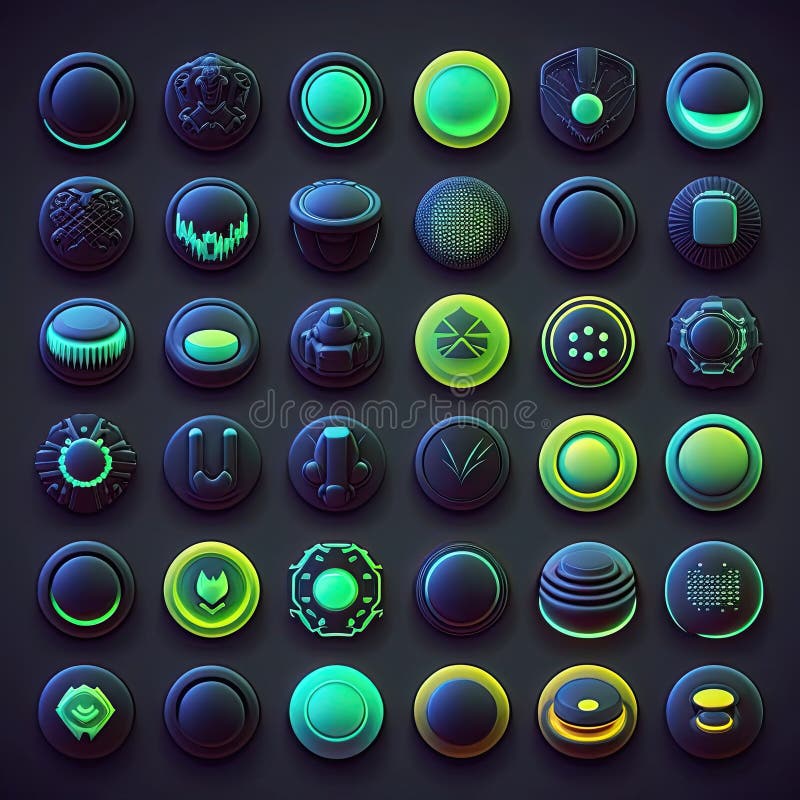 User Round Game Button Ai Generated Stock Illustration - Illustration ...