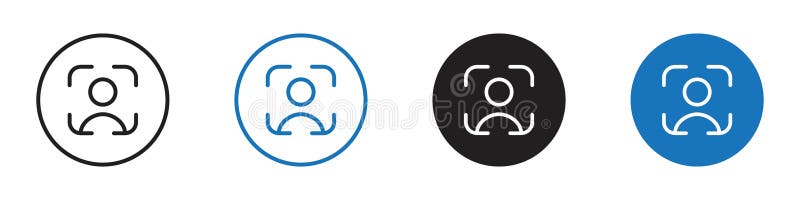 User Scan Icon Vector Set Outline Stock Illustration - Illustration of ...