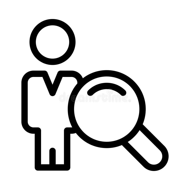 User Search Vector Thin Line Icon Stock Illustration - Illustration of ...