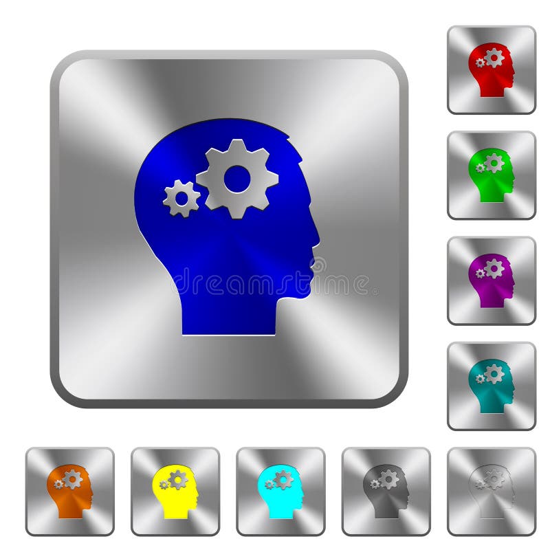 User Settings Rounded Square Steel Buttons Stock Vector - Illustration ...