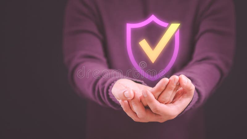 User Man Showing on Hand Identity Proofing Icon for Security Protection ...