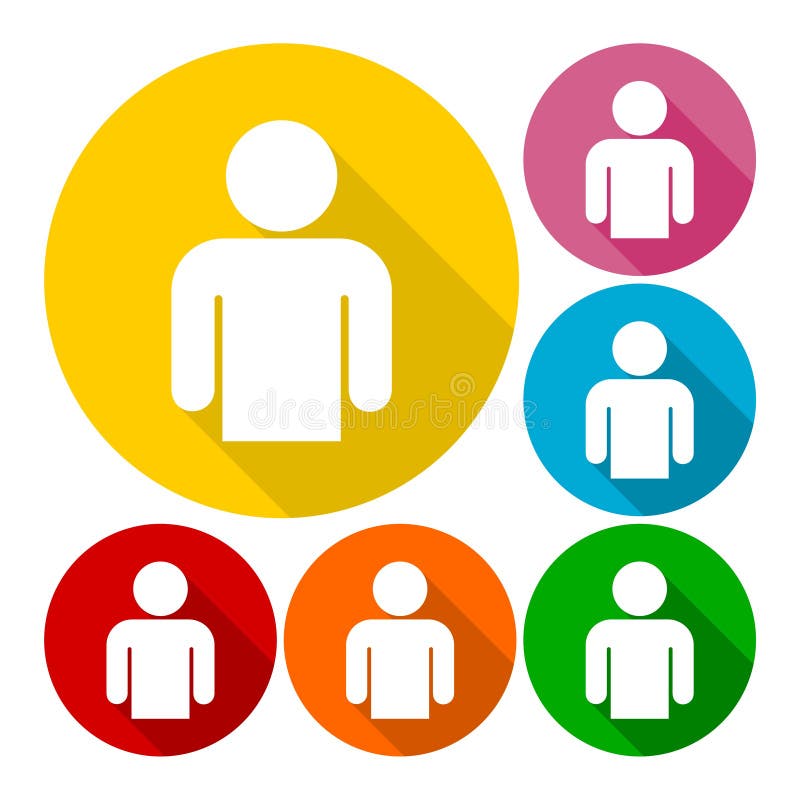 User Sign Icon, Person Symbol with Long Shadow Stock Illustration ...