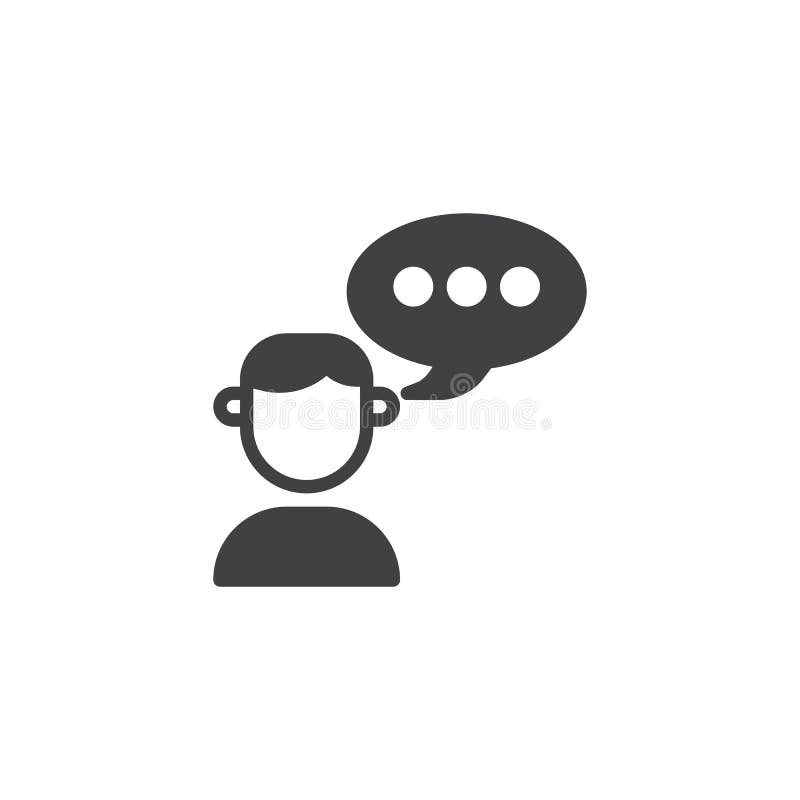 User and Speech Bubble Outline Icon Stock Vector - Illustration of ...