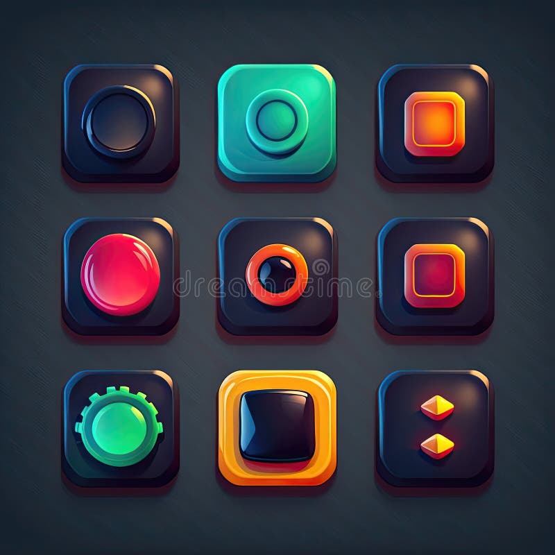 User Square Game Button Ai Generated Stock Photo - Image of panel ...